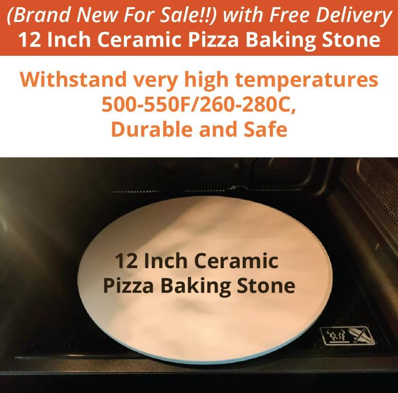 Brand New 12 Inch Ceramic Pizza Stone for Baking, Cooks Pizza Evenly ...