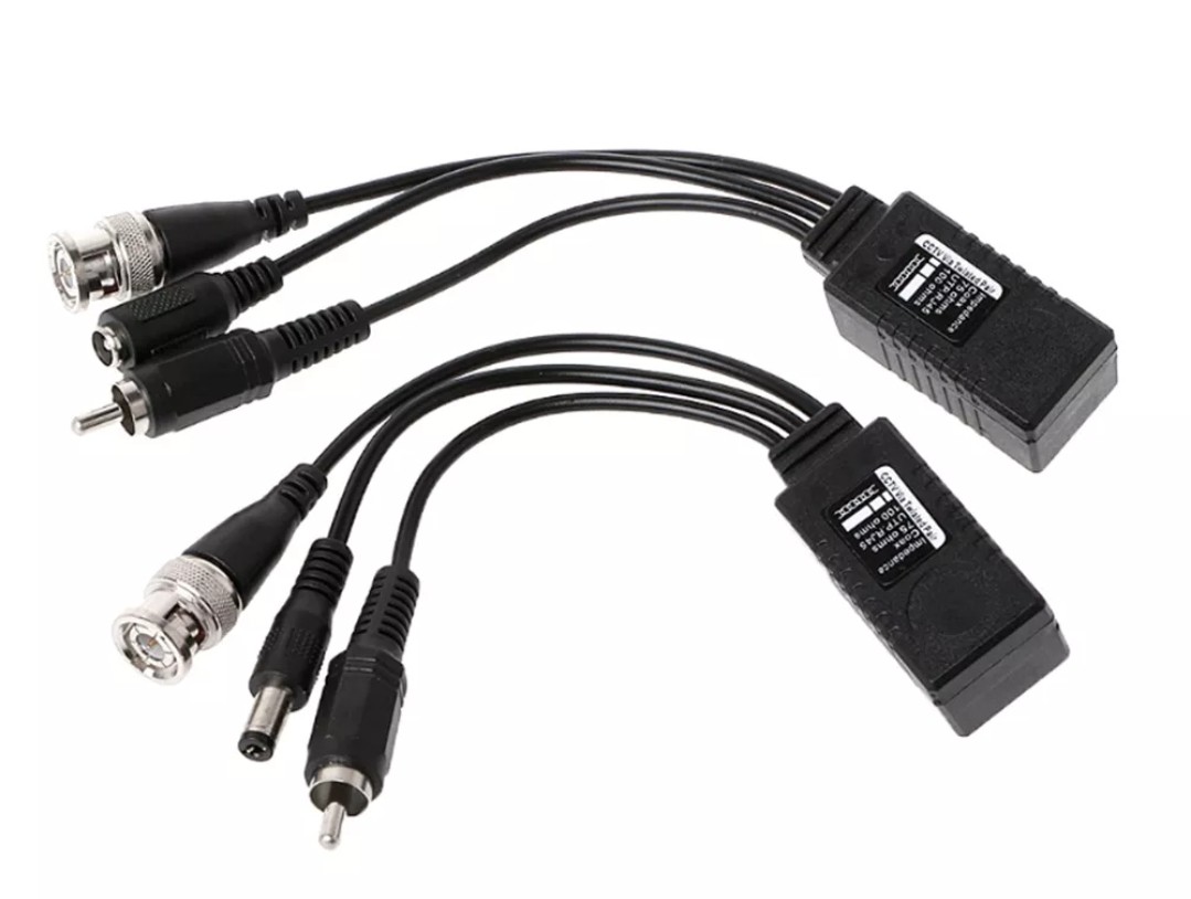 1 Pair BNC To RJ45 Passive Video Power + Audio Balun Transceiver For CCTV Camera, Furniture ...