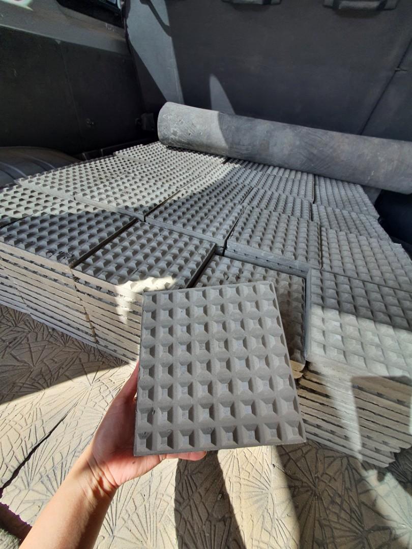 8X8 INCHES WAFFLE CONCRETE TILES, Furniture & Home Living, Home Decor ...