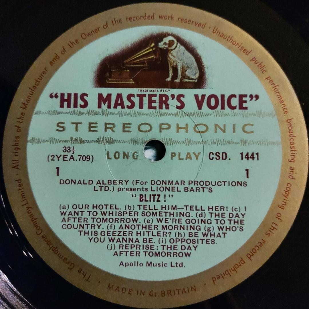 舊版"Stage & Screen"黑膠唱片】Donald Albery Presents Lionel Bart's Musical ...