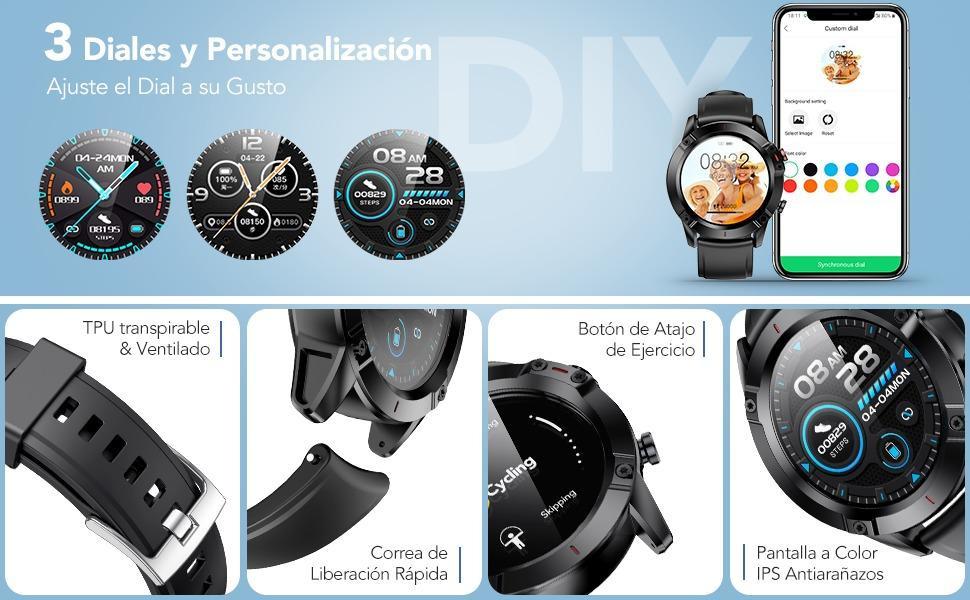 AGPTEK G20 Smart Watch for Men, HD Touch Screen Full Waterproof IPX68 ...