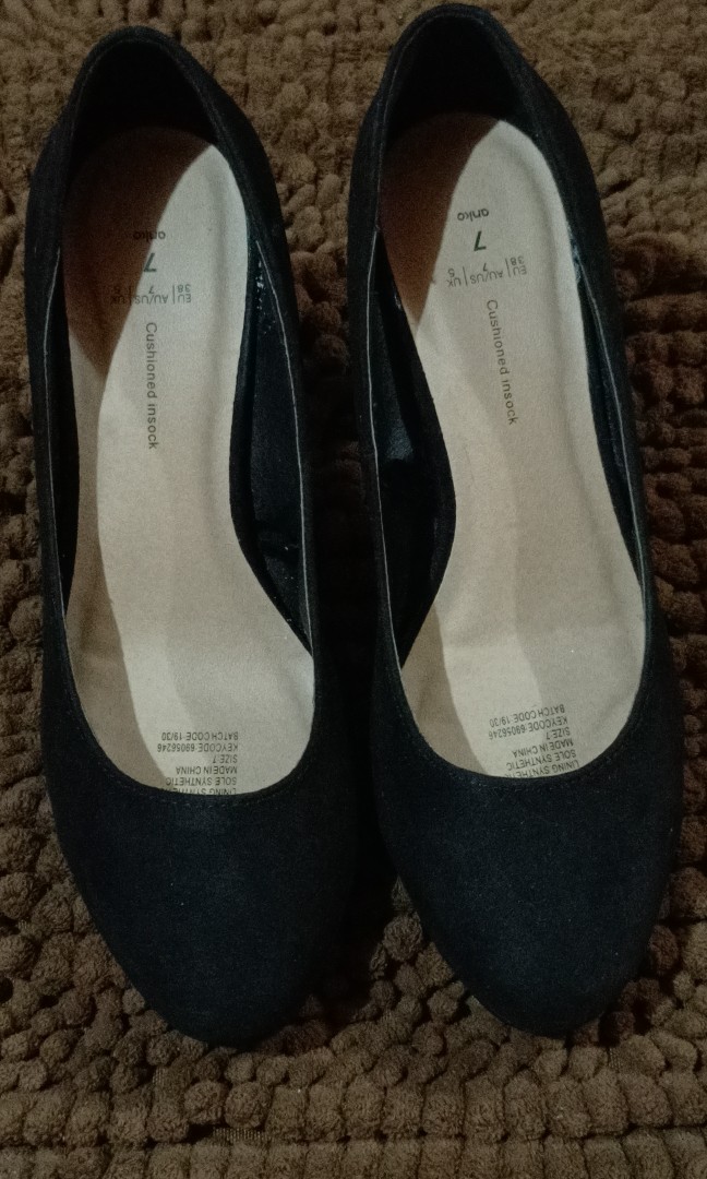 Anko heels black gamusa shoes, Women's Fashion, Footwear, Heels on ...