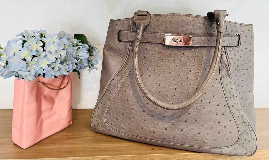 Authentic Hormiga Ostrich Skin Leather Tote Bag, Luxury, Bags & Wallets ...