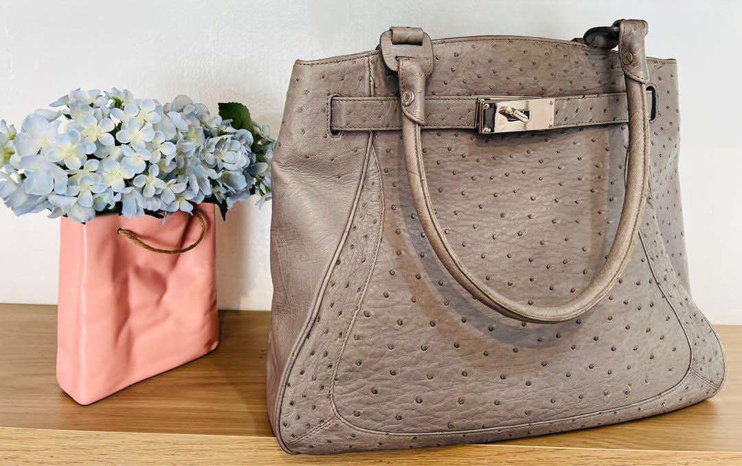 Authentic Hormiga Ostrich Skin Leather Tote Bag, Luxury, Bags & Wallets ...
