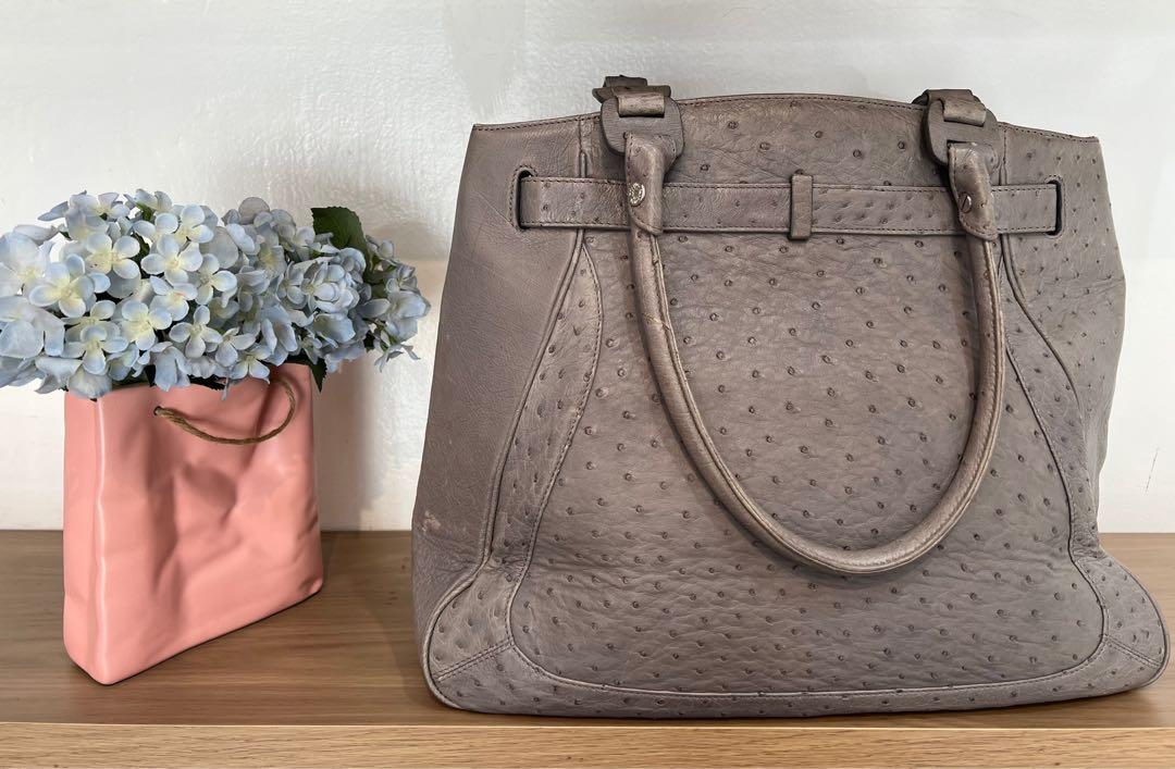 Authentic Hormiga Ostrich Skin Leather Tote Bag, Luxury, Bags & Wallets ...