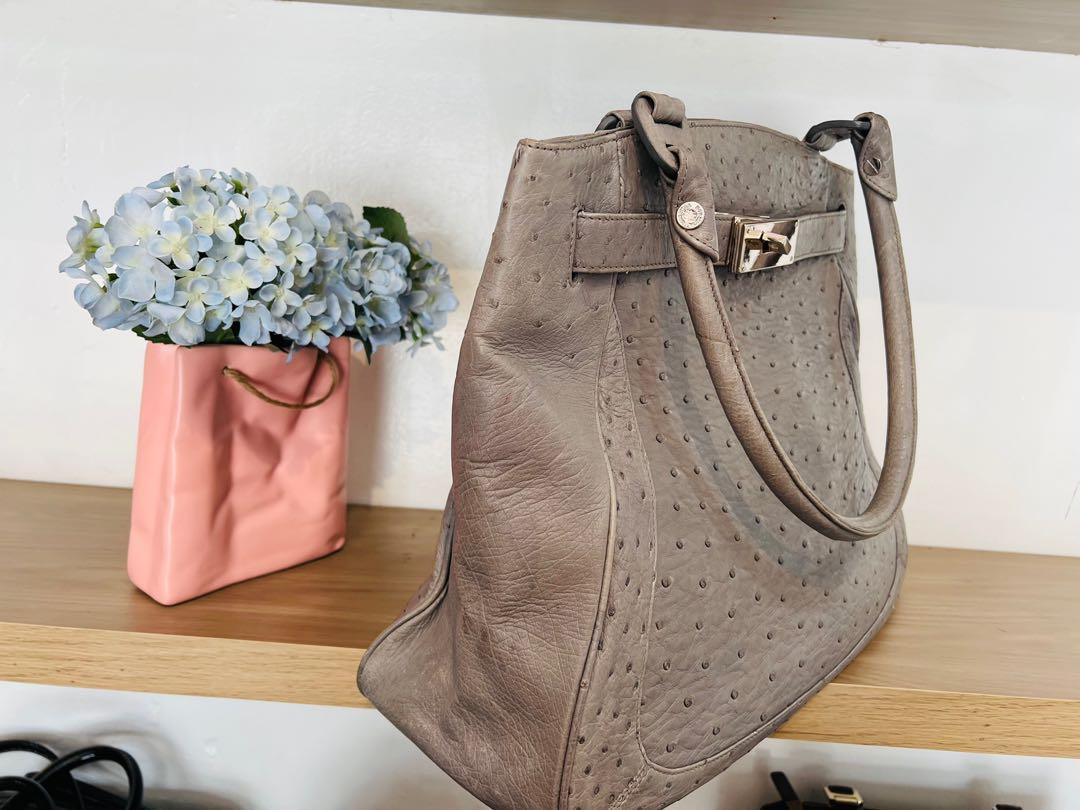 Authentic Hormiga Ostrich Skin Leather Tote Bag, Luxury, Bags & Wallets ...