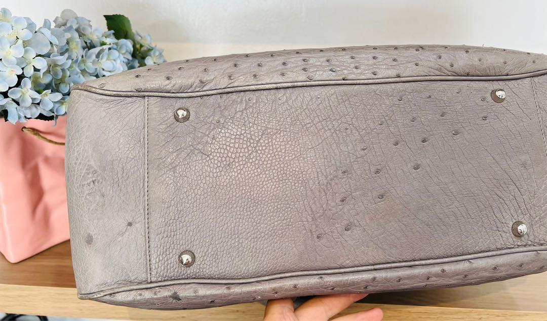 Authentic Hormiga Ostrich Skin Leather Tote Bag, Luxury, Bags & Wallets ...