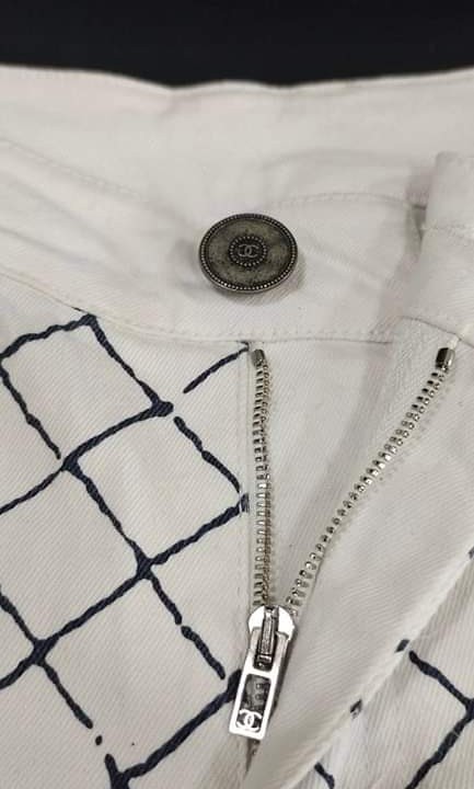 Chanel Quilted print Denim, Women's Fashion, Bottoms, Jeans on Carousell