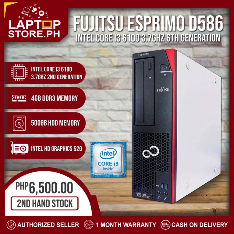 CPU Computer Desktop FUJITSU Esprimo D586 Intel Core i3 6100 3.7ghz 4gb 500gb 6th Generation ...