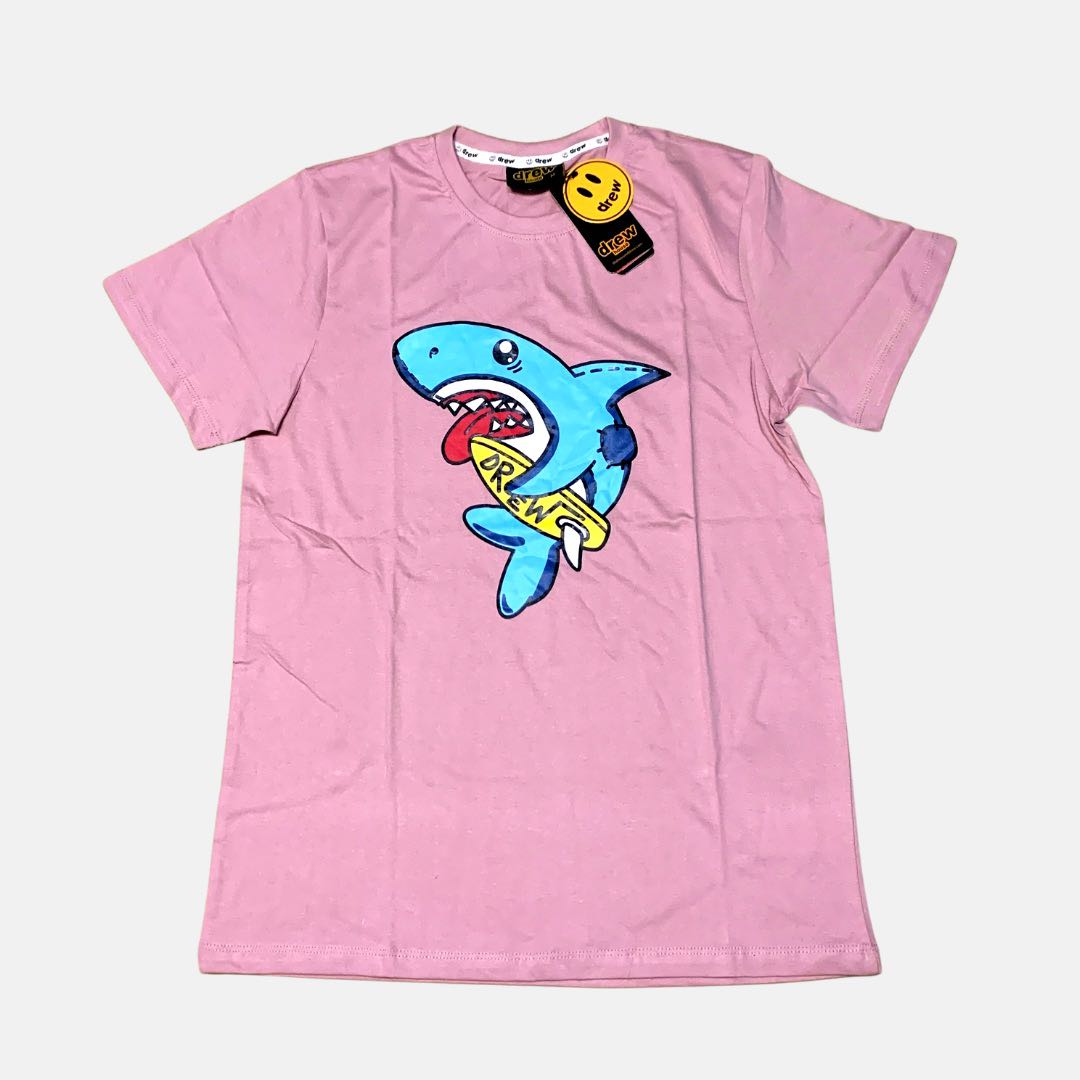 Drew House Pink Shark Tee, Women's Fashion, Tops, Shirts on Carousell