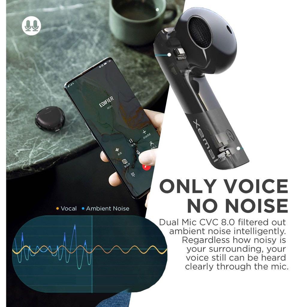 Edifier x6 black earphone TWS Bluetooth 5.0, Audio, Earphones on Carousell