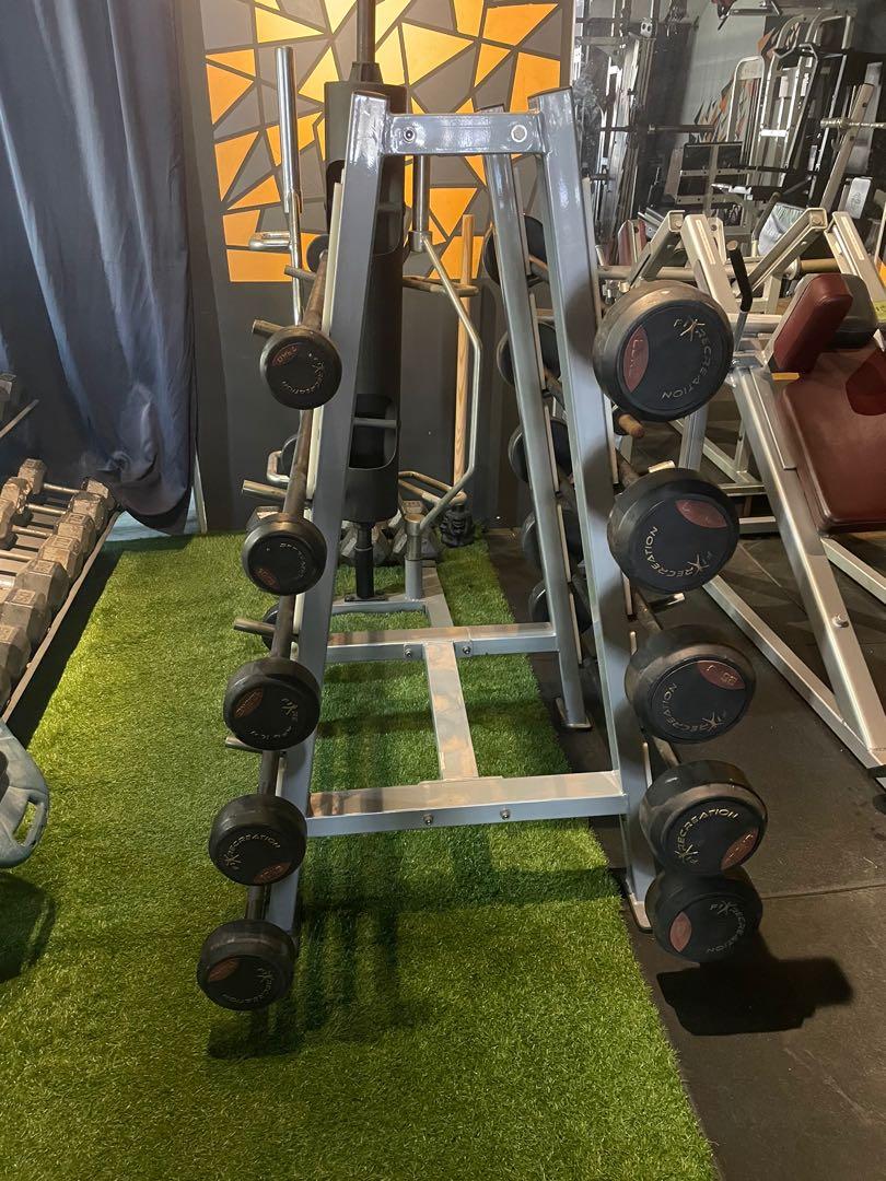 F1 recreation barbell set with matrix fitness gym rack ten pieces from ...