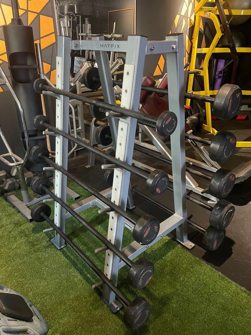 F1 recreation barbell set with matrix fitness gym rack ten pieces from ...