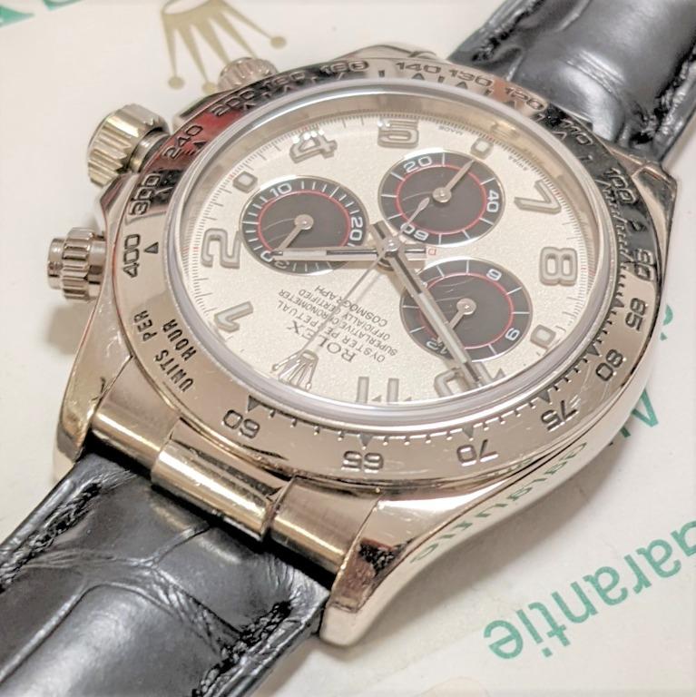 [Full Set] Rolex (2004) Daytona 116519 Panda Ivory UNPOLISHED 18k White ...