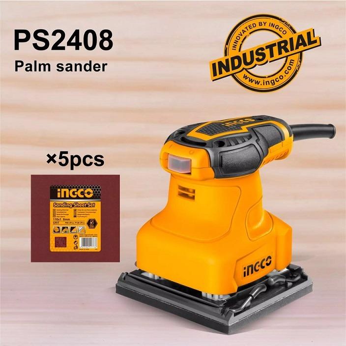 INGCO Palm Sander 240W with 5pcs Sand Papers Included PS2408, Furniture ...