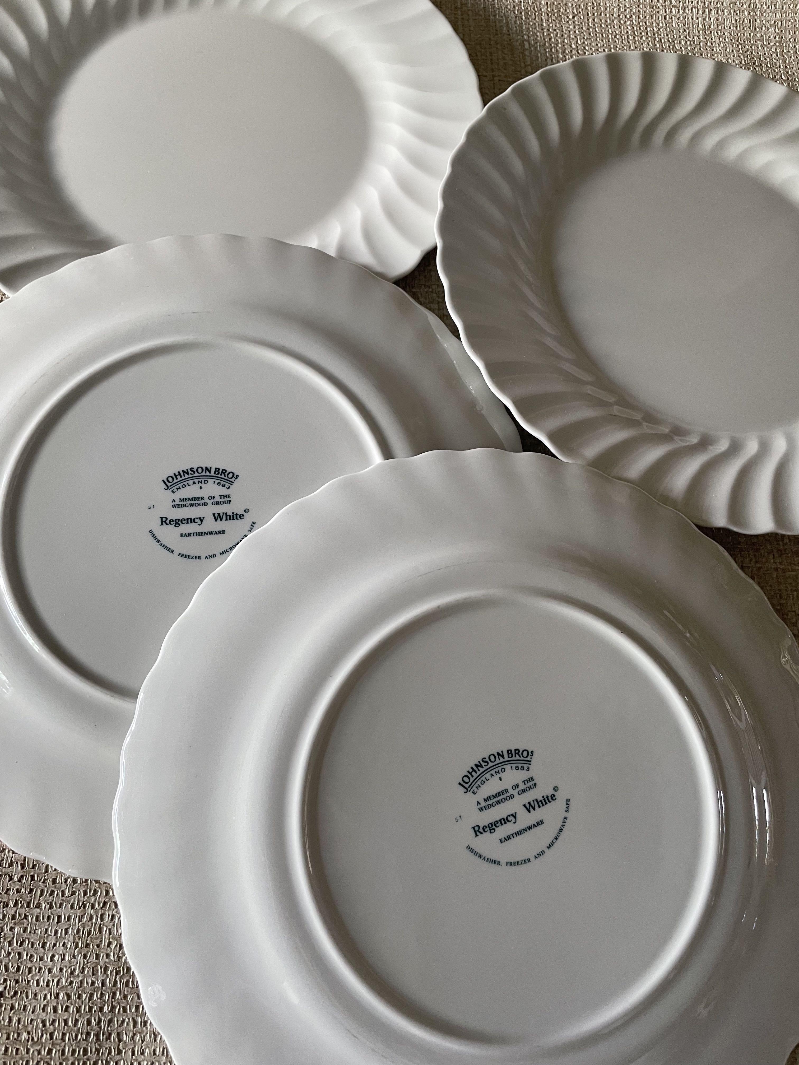 Johnson Bros Regency White Dinner Plate Set of 4, Furniture & Home ...