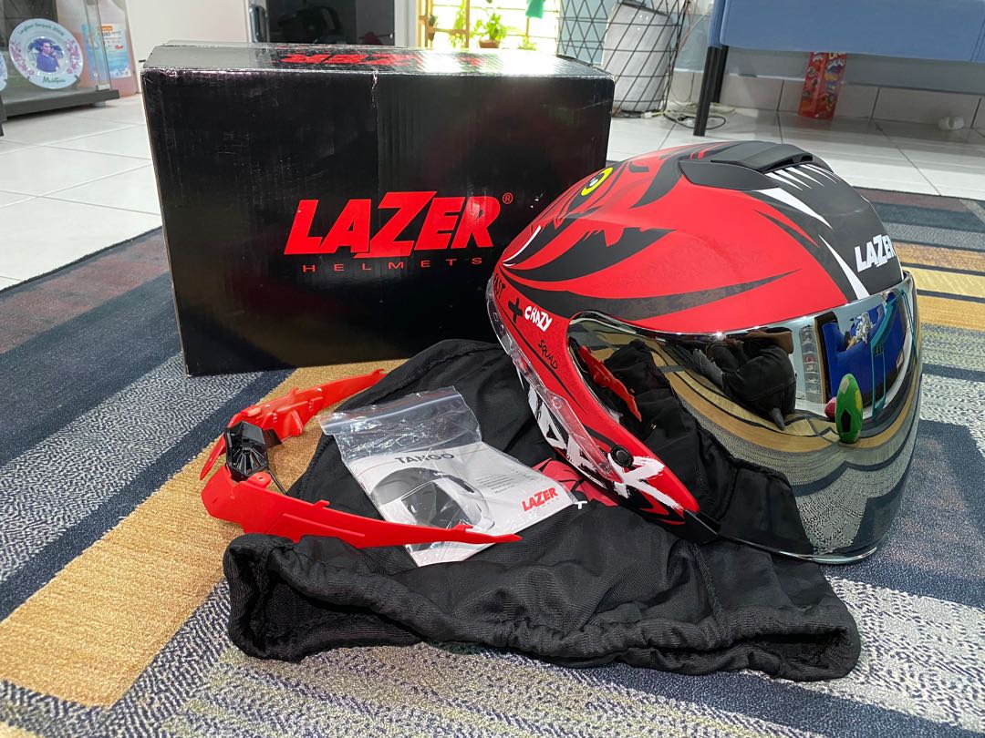 Lazer Tango SR Helmet with chrome visor, Auto Accessories on Carousell