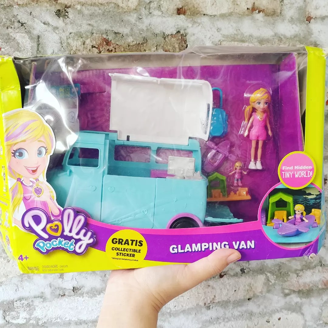 Mattel Polly Pocket Glamping Van playset, Toys & Collectibles, Mainan ...