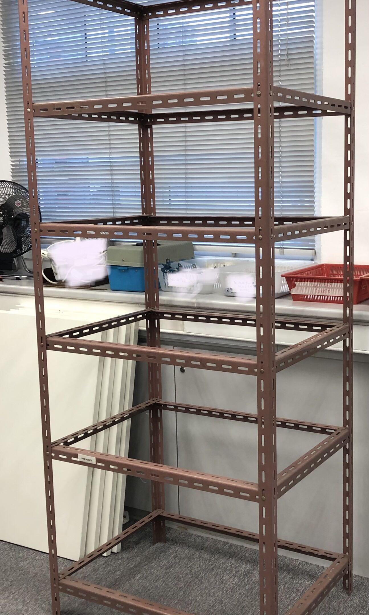 Metal rack with wooden shelves, Furniture & Home Living, Furniture ...