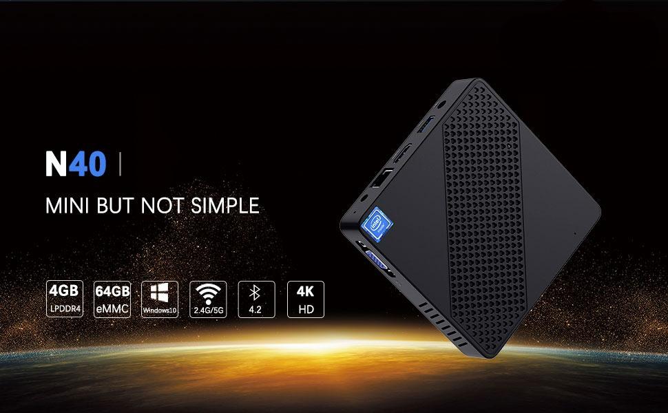 N40 Mini PC UHD 4K@60Hz Celeron N4020(up to 2.8GHz) Fanless Mini ...