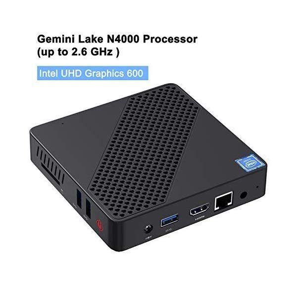 N40 Mini PC UHD 4K@60Hz Celeron N4020(up to 2.8GHz) Fanless Mini Computer, DDR4 4GB+64GB eMMC ...