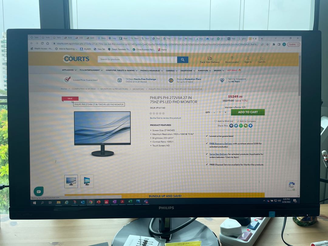 Philips 274E soft blue LED Monitor 27 inches, Computers & Tech, Parts ...