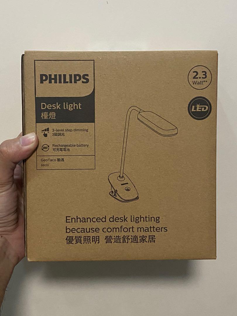 Philips LED rechargeable desk light, Furniture & Home Living, Lighting ...