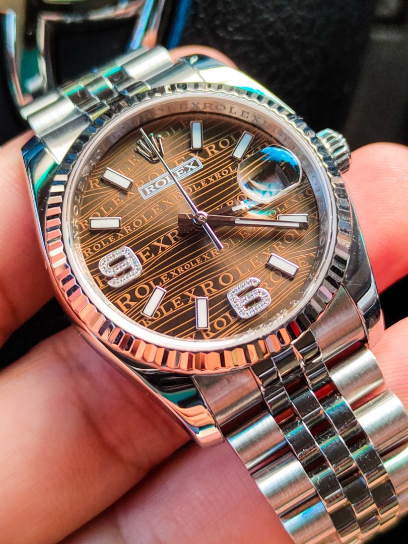 RARE ROLEX DATEJUST BRONZE WAVE DIAL., Luxury, Watches on Carousell