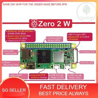 (SG Stock) Raspberry Pi Zero 2 WCH - with coloured header, Computers & Tech, Parts & Accessories ...