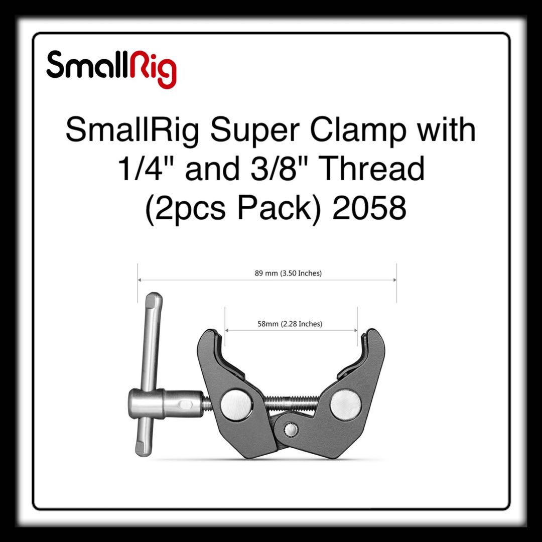 SmallRig Super Clamp with 1/4" and 3/8" Thread (2pcs Pack) 2058 ...