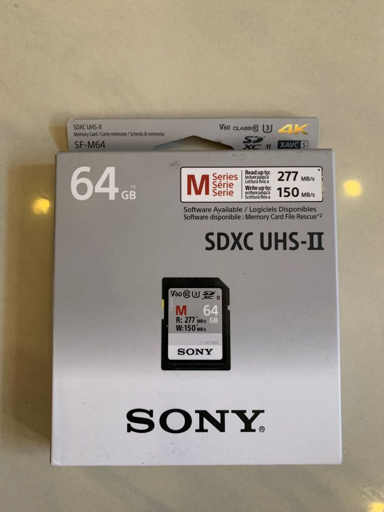 Sony 64gb SDXC USHS-II v60 SD card, Mobile Phones & Gadgets, Mobile ...