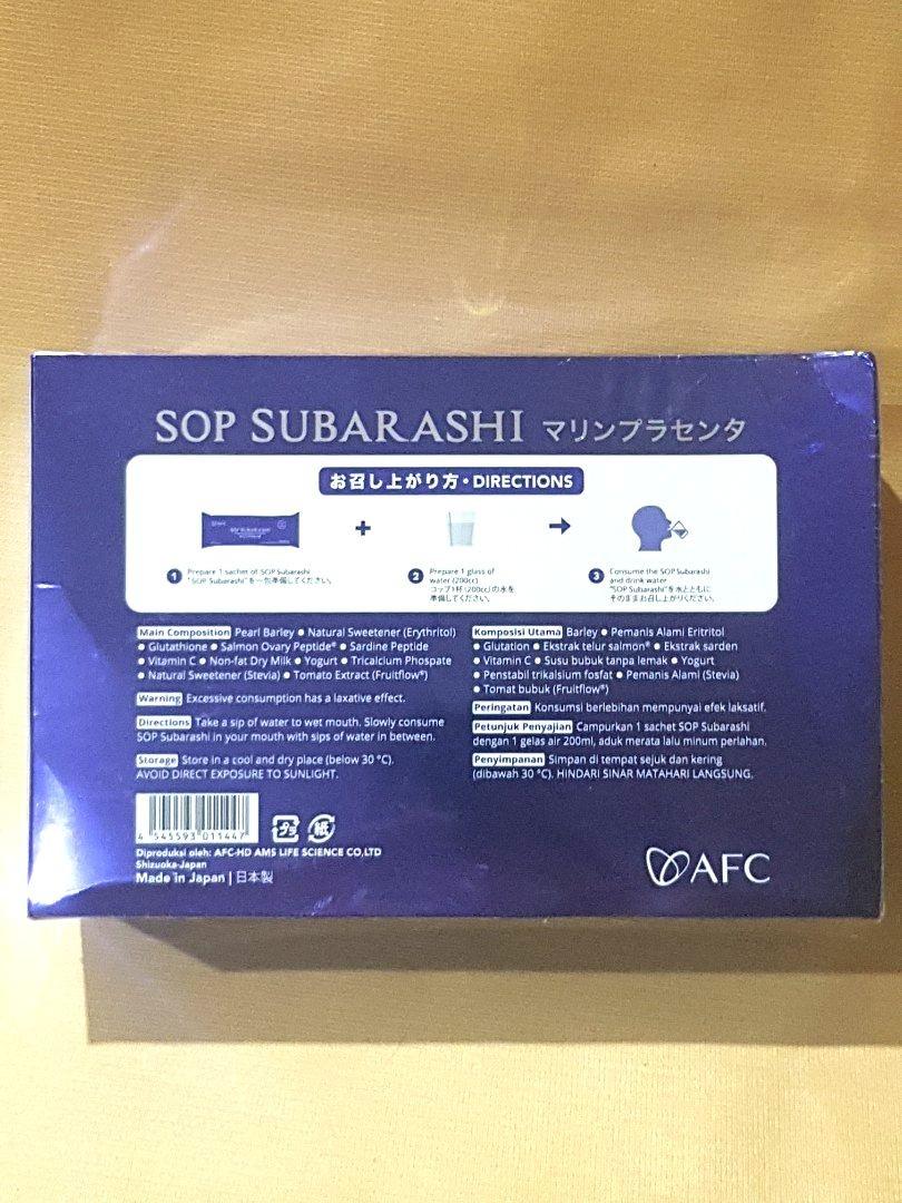 Suplemen SOP Subarashi ( AFC ), Kesehatan & Kecantikan, Kulit, Sabun ...