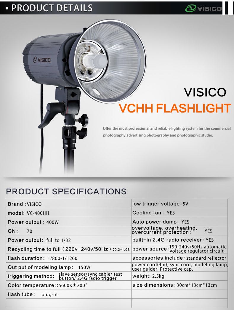 Visio vc 600 studio flash set, Photography, Photography Accessories ...