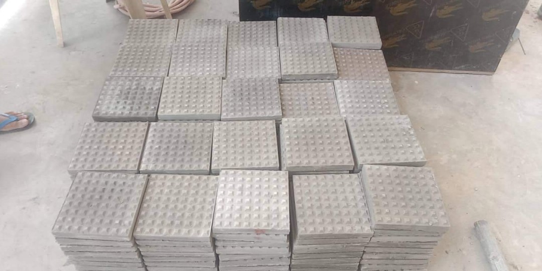 WAFFLE TILES 8X8 INCHES GRAY, Furniture & Home Living, Home Decor ...