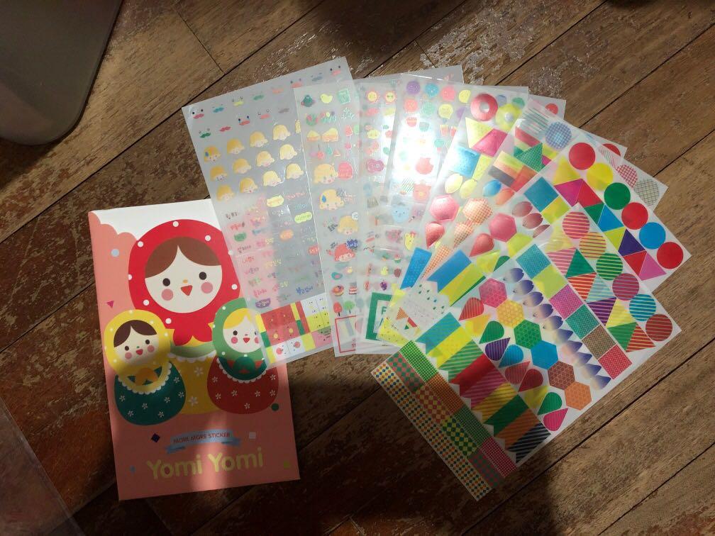 Yomi yomi sticker set of 8, Hobbies & Toys, Stationery & Craft, Other ...