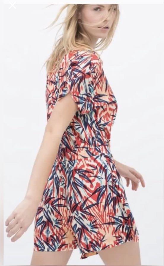 Zara palm tree, Fesyen Wanita, Pakaian Wanita, Gaun & Rok di Carousell