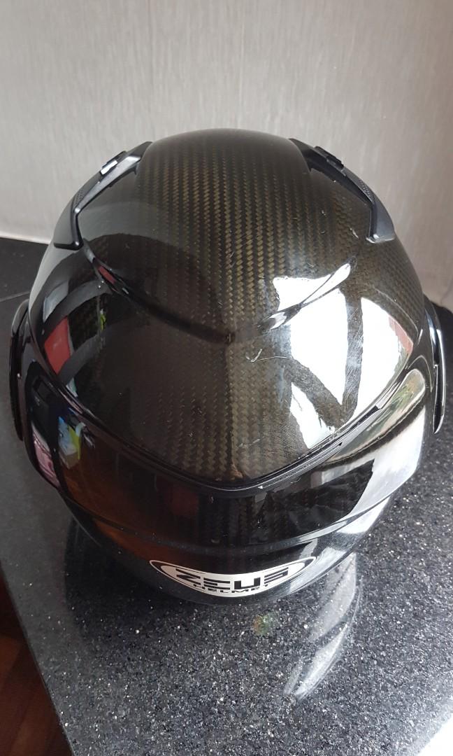 Zeus Carbon Flip-up Helmet, 電單車買賣 - Carousell