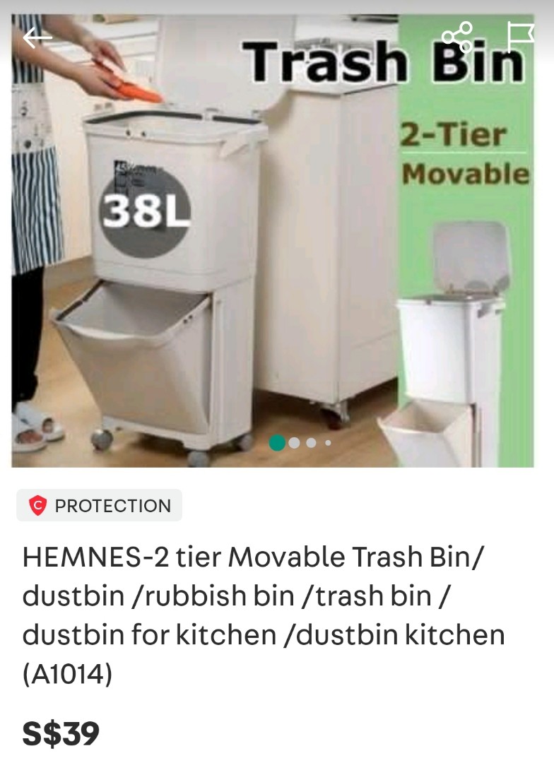 2 tier trash bin, rubbish recycle, TV & Home Appliances, Kitchen ...