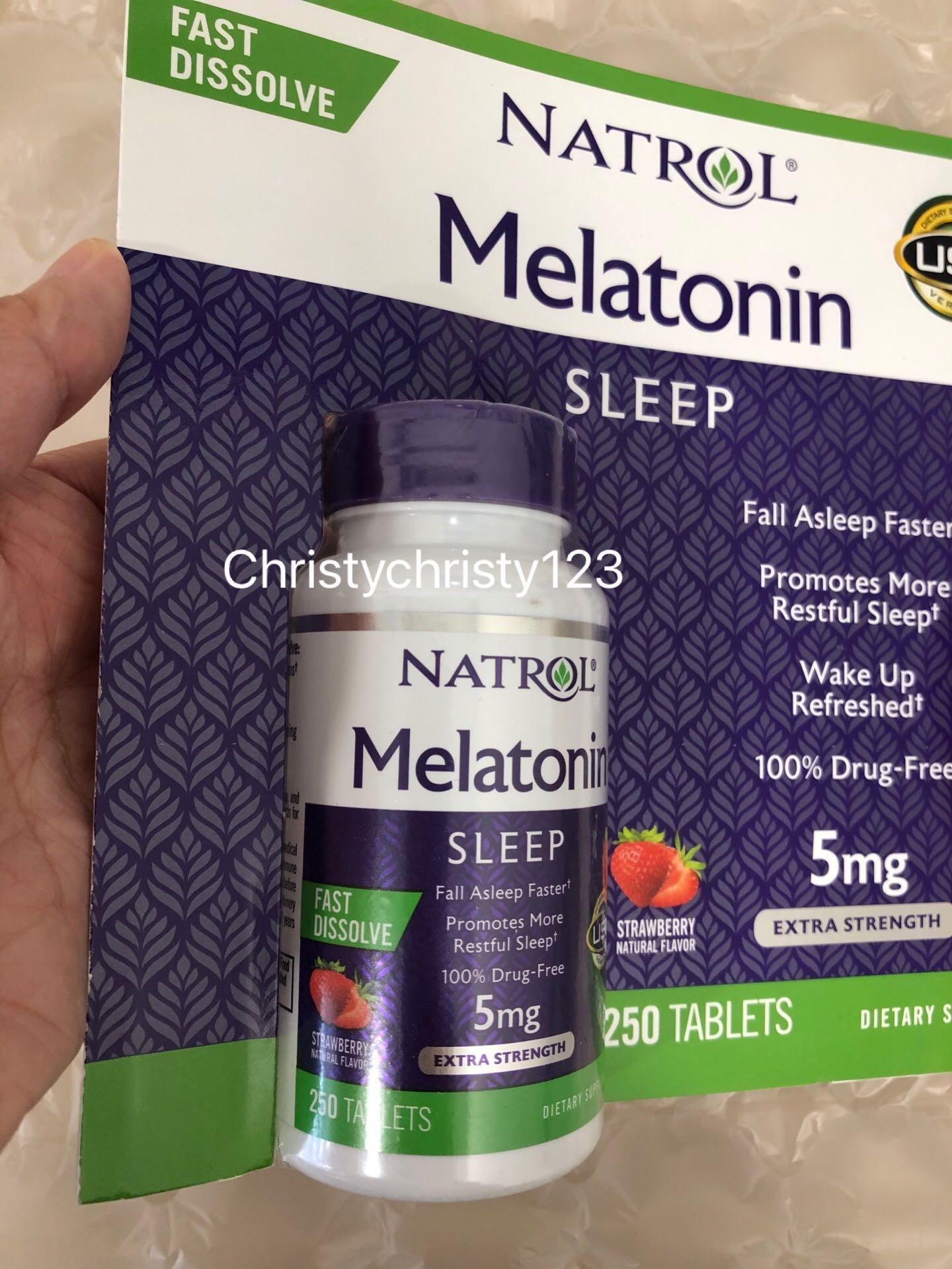 (大裝 250粒) ~美國 Natrol 褪黑激素 5MG 草莓味 (幫助睡眠) (Natrol Melatonin Fast ...