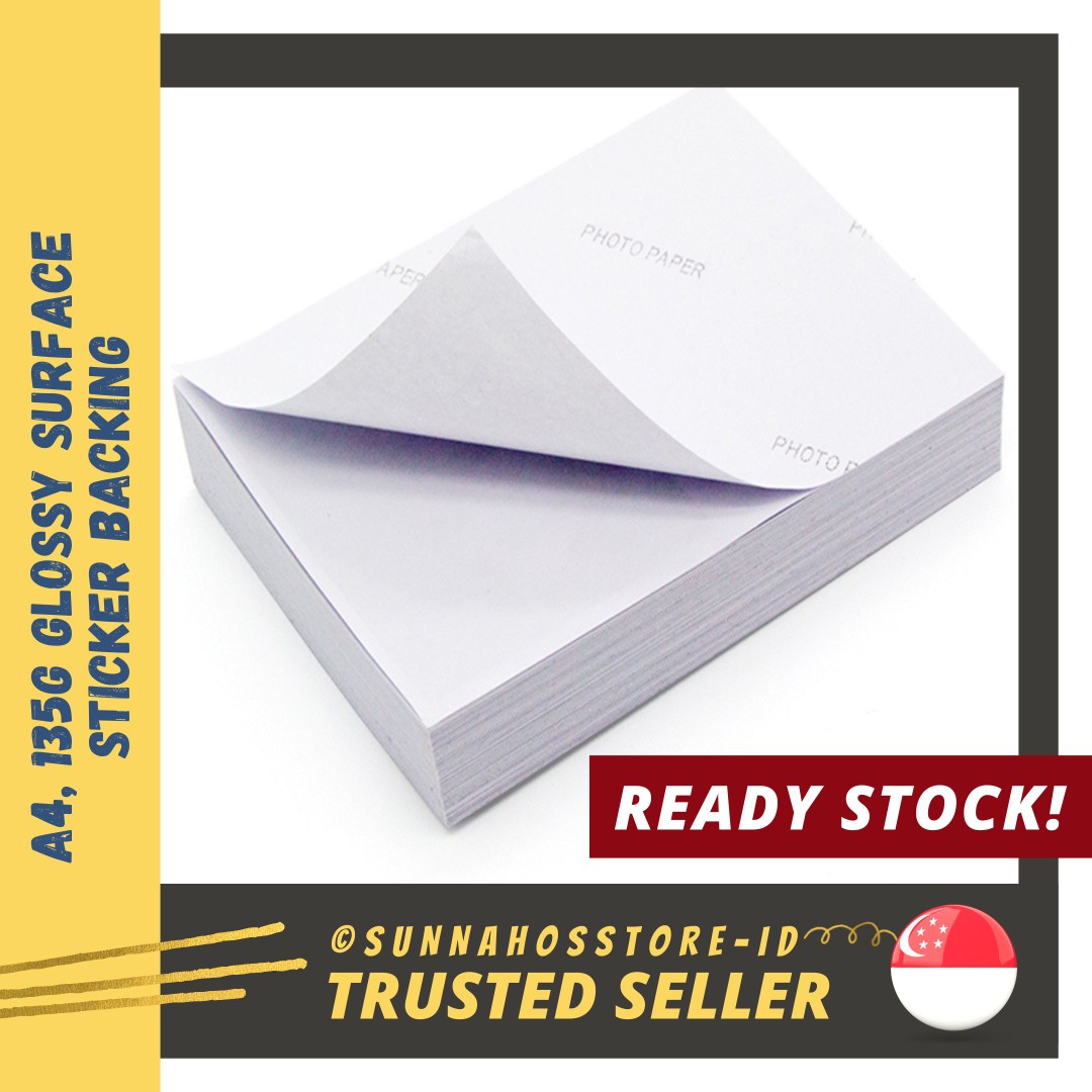 25PCS 135G A4 STICKER PHOTO PAPER WITH ADHESIVE BACKING - STICKER ...