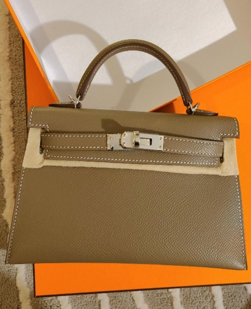 大象灰 mini kelly 2 全新 new 18 Etoupe minikelly2 hermes 愛馬仕, 名牌, 手袋及銀包 ...