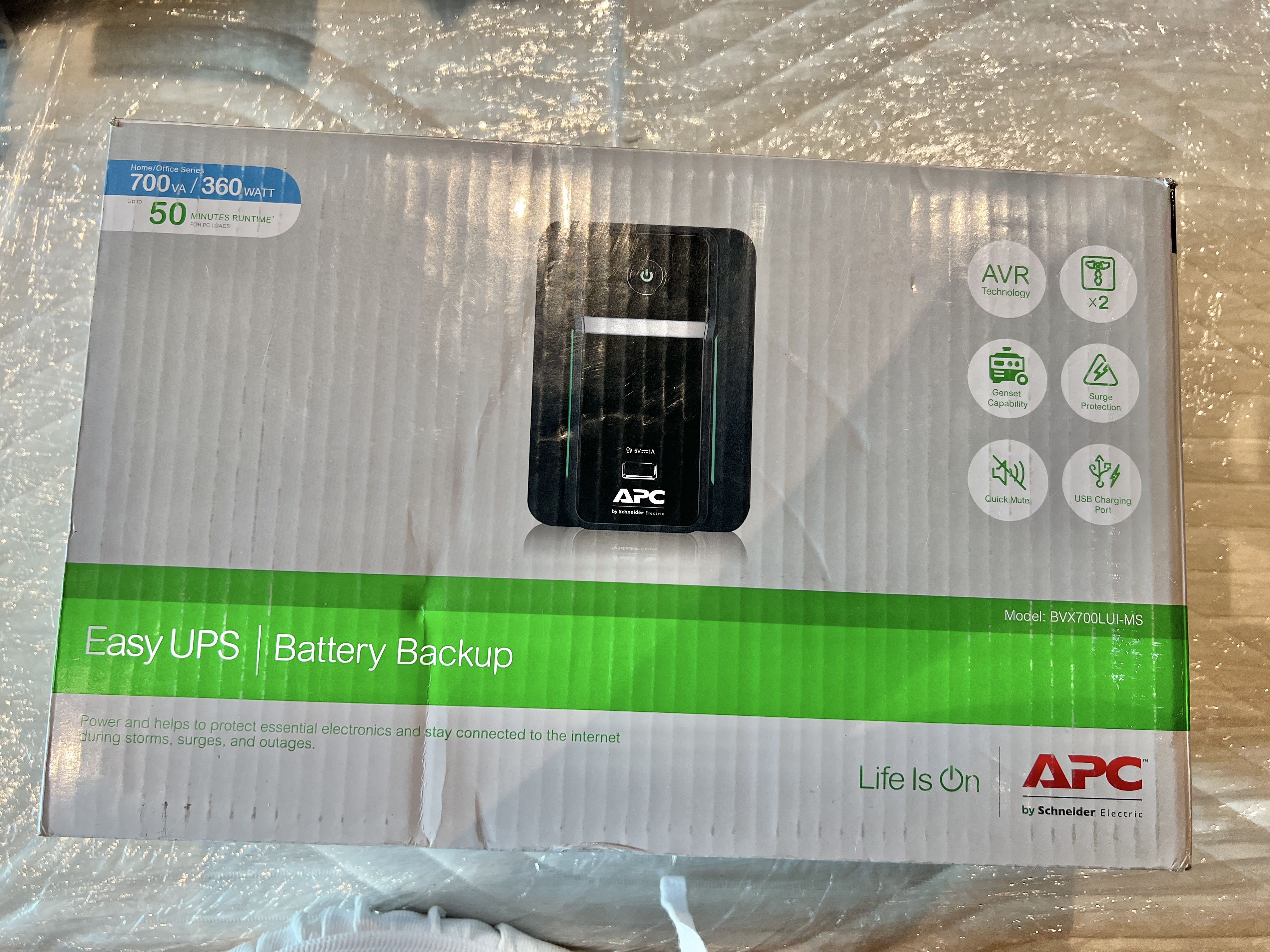 APS battery back up APC Easy UPS BVX 700VA, 230V, AVR, USB Charging ...