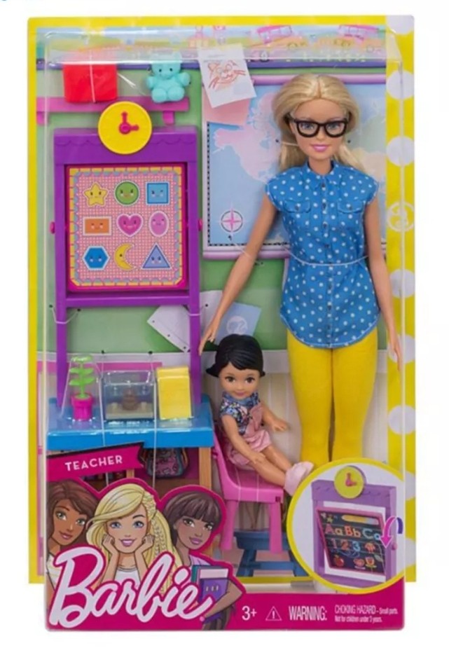 Barbie Teacher Doll with Flipping Blackboard Playset, Hobbies & Toys ...