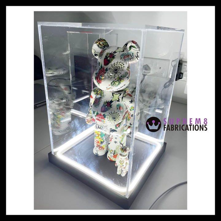 Bearbrick 1000% acrylic display case bonded - zimomo - labubu - crybaby ...