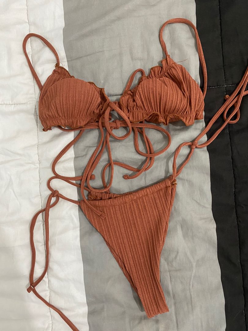 Brown bikini, Women's Fashion, Swimwear, Bikinis & Swimsuits on Carousell