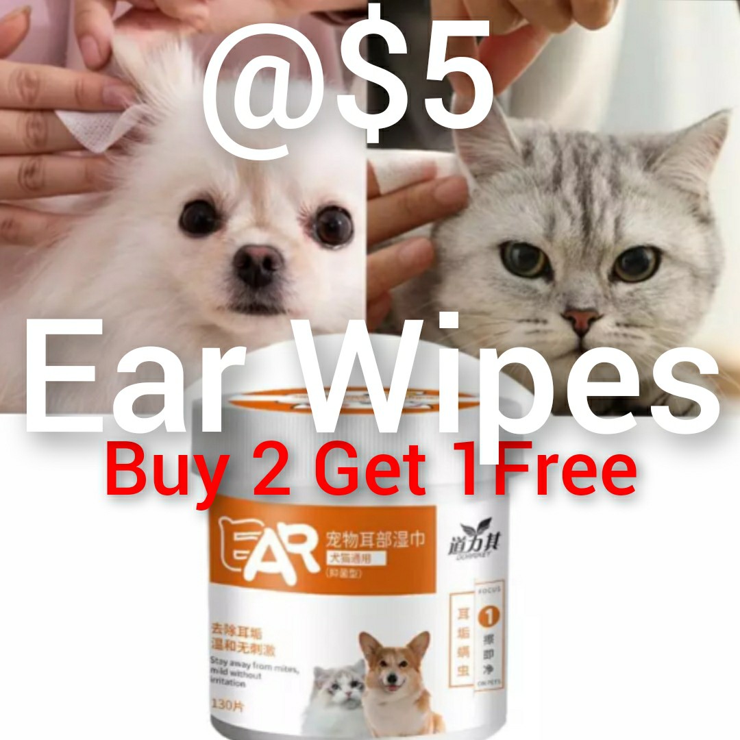 Cat Grooming ear wipes practice easy use buy 2 get 1 free each $5/pack ...