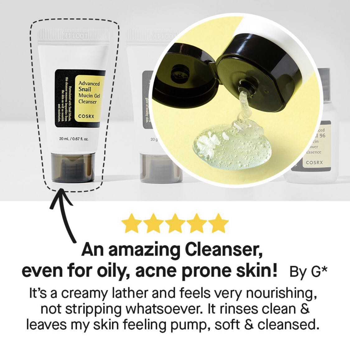 Corsx Advanced Snail Mucin Gel Cleanser (20ml), Beauty & Personal Care ...