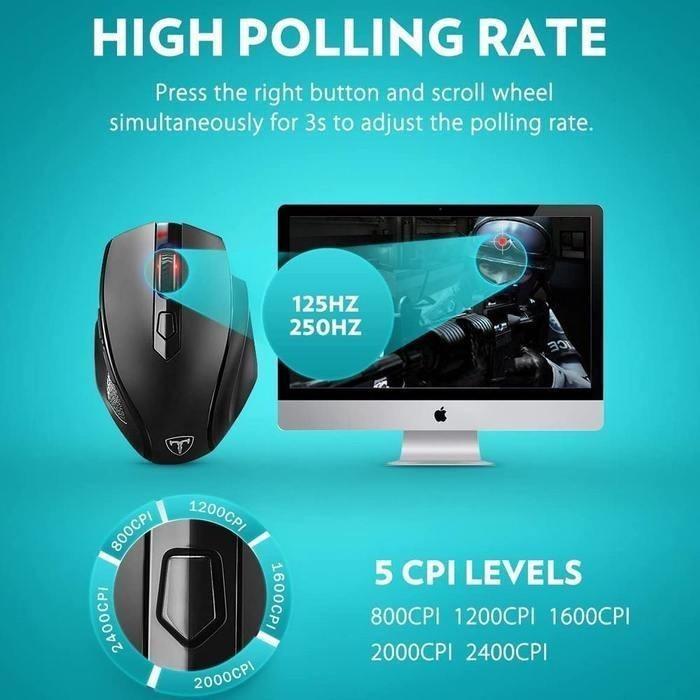 {E5} Easterntimes Tech D-19 Wireless Mouse with Nano USB Receiver, 5 ...