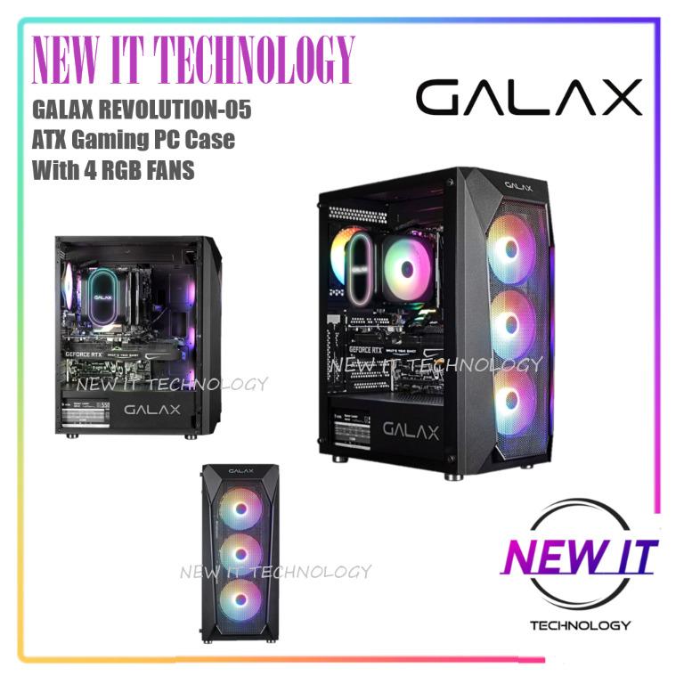 GALAX REVOLUTION-05 ATX Gaming Desktop PC Case With INCLUDED 4 RGB FANS ...