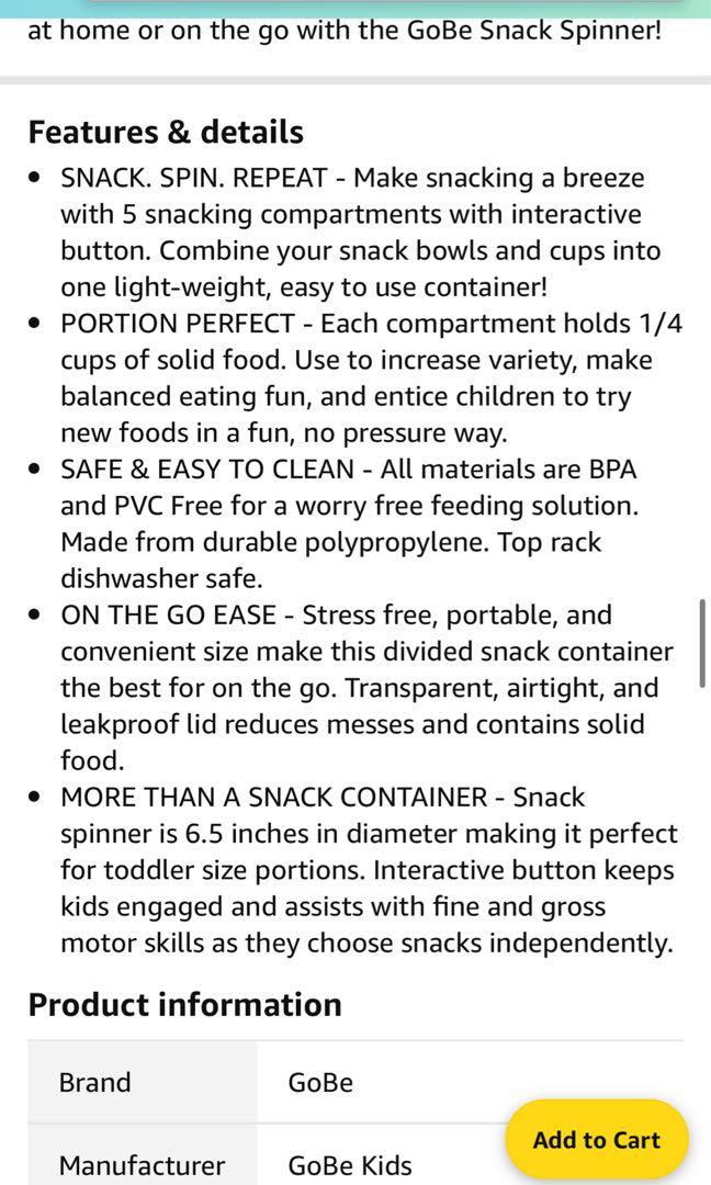 GoBe food container, Babies & Kids, Nursing & Feeding, Weaning ...